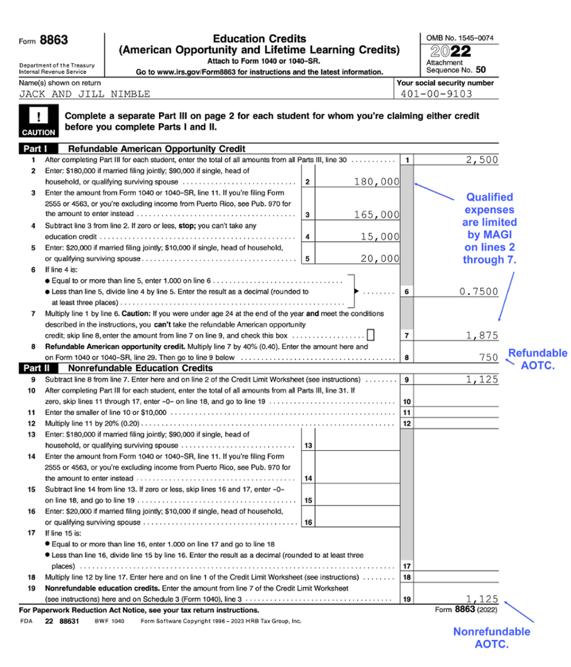 Calculating AOTC Tutorial | Sophia Learning