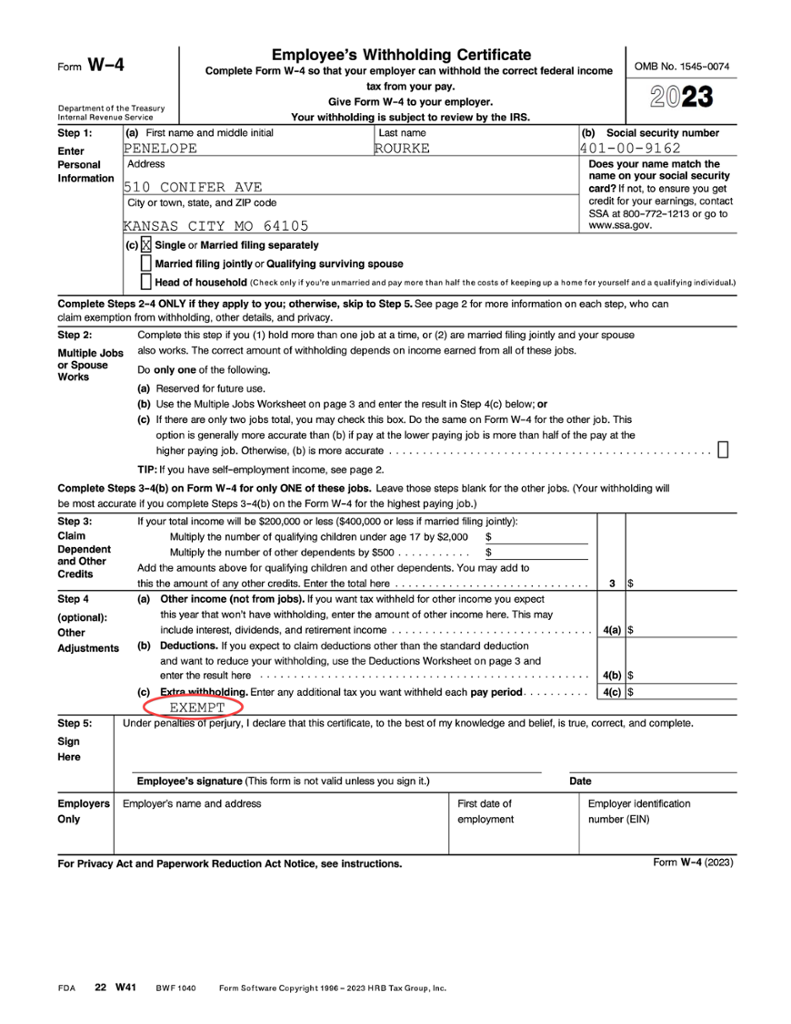Exemption From Withholding Tutorial | Sophia Learning